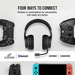 CORSAIR VIRTUOSO RGB WIRELESS XT High-Fidelity Gaming Headset with Bluetooth and Spatial Audio - Works with Mac, PC, PS5, PS4, Xbox series X/S - Slate