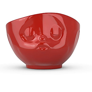 FIFTYEIGHT PRODUCTS TASSEN Porcelain Bowl, Kissing Face Edition, 16 oz. Red, (Single Bowl) for Serving Cereal, Soup