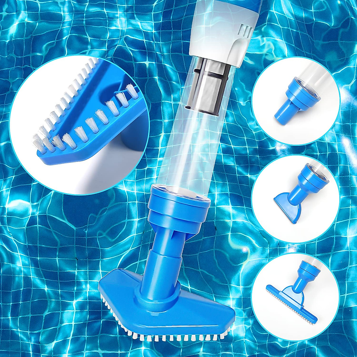 3 in 1 Cordless Rechargeable Pool Vacuum, Over 100 Mins Running Time, Handheld Pool Cleaner Ideal for Spas, Hot Tubs and Small Pools for Sand and Debris