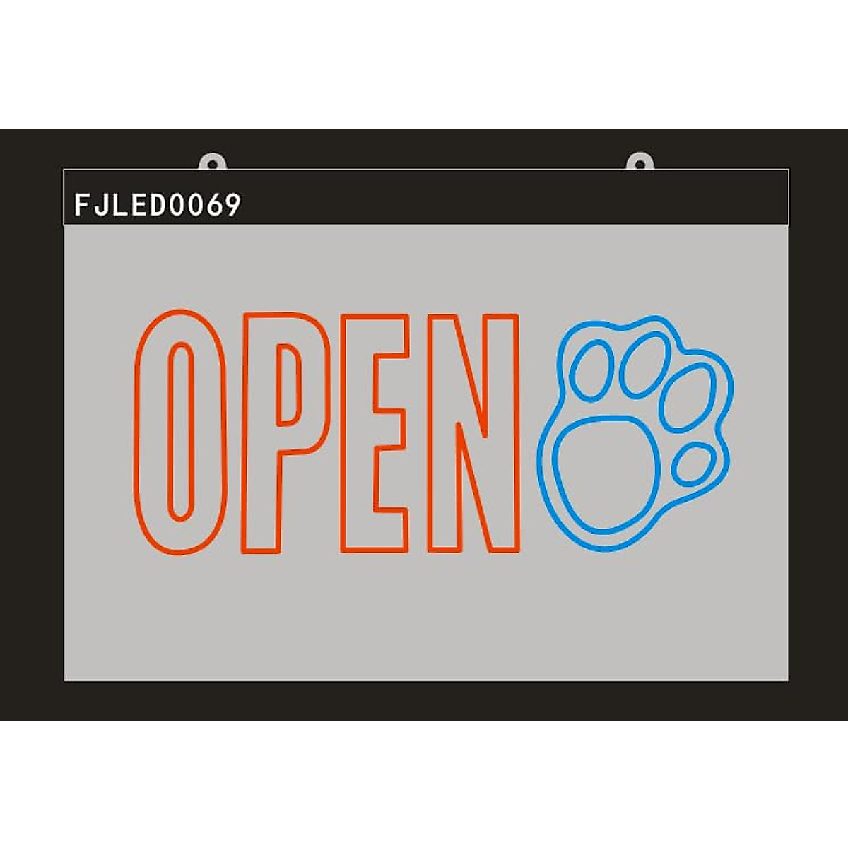 Bar Neon Light Sign Open. With Dog Paw Print. Pet Grooming St6-j0792 Lamp Neon Like Led Signs For Wall Decor