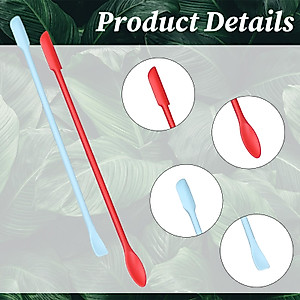 ZEYIYER 2Pcs Crested Gecko Food Mixing Spoon, Silicone Gecko Feeding Spoon, Long Handle Food Feeding Spoons for Reptile Lizard Gargoyle Bearded