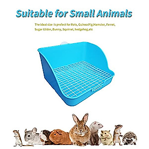 Dwarf Rabbit Corner Litter Box, Guinea Pig Potty Trainer, Small Animals Cage Accessories and Supplies for Hamster, Rats, Ferret, Bunny