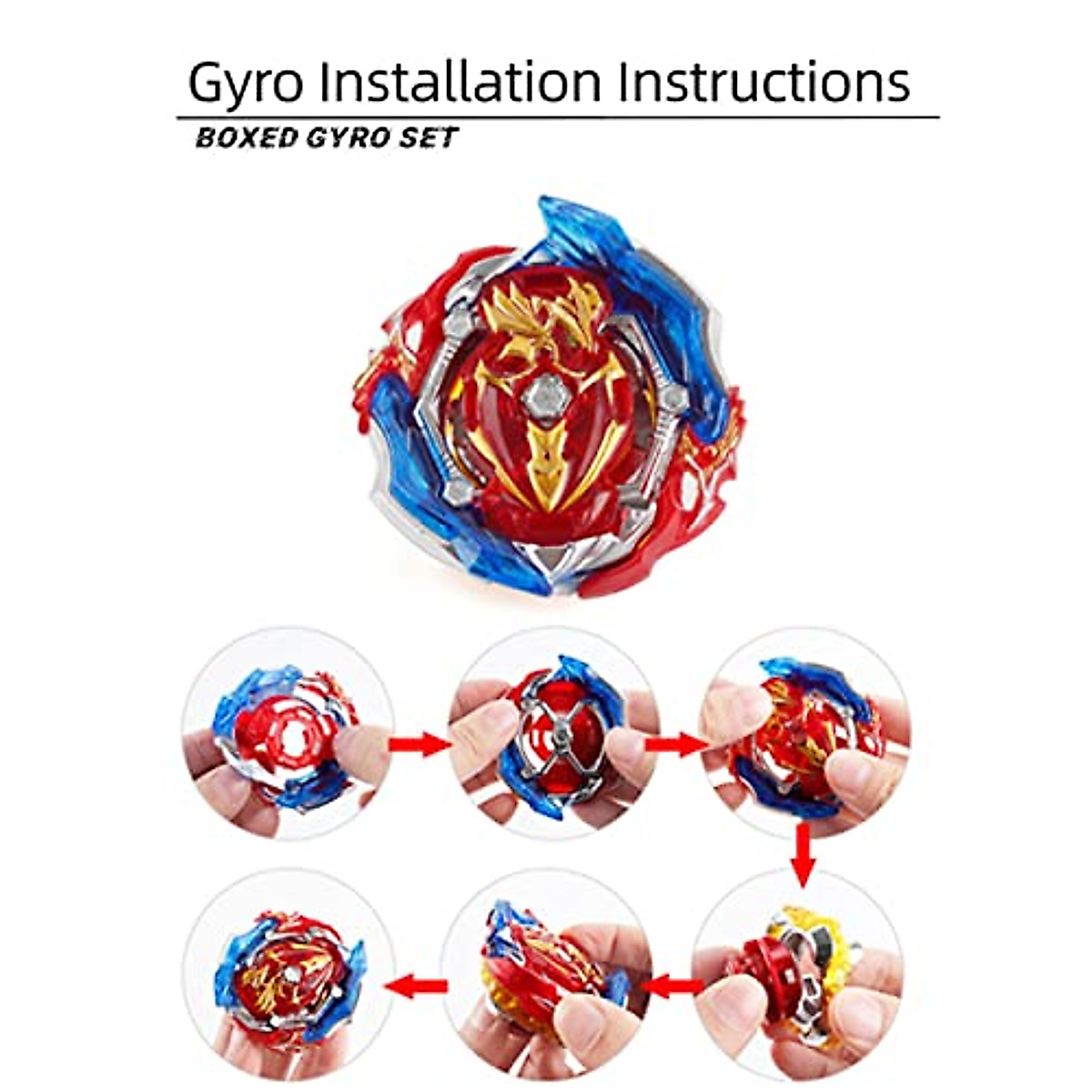 Bey Battle Burst Battling Tops B-150 Union Achilles + 1 Launcher Battling Tops with Stickers Blade Burst quadrive Tops Set for 8-12 Kids Children Boys