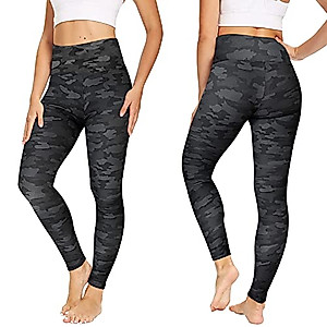 Eyeneen High Waisted Leggings for Women - Full Length Soft Tummy Control Stretchy Yoga Pants Workout Black Reg & Plus Size