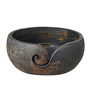 Wooden Yarn Bowl Knitting Bowl Large Crochet Yarn Holder YB01GR Handmade Crocheting Accessories and Supplies Organizer 7 x 3"