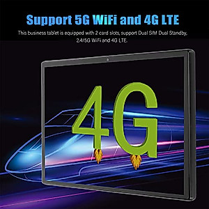 Acogedor 2 in 1 Tablet 10.1 Inch, Android 12.0 Tablets, Support 4G Band Calling Function, 2.4GHz and 5G WiFi Connection, 8GB RAM 256GB ROM, FM, GPS, BT (Black) (US Plug)