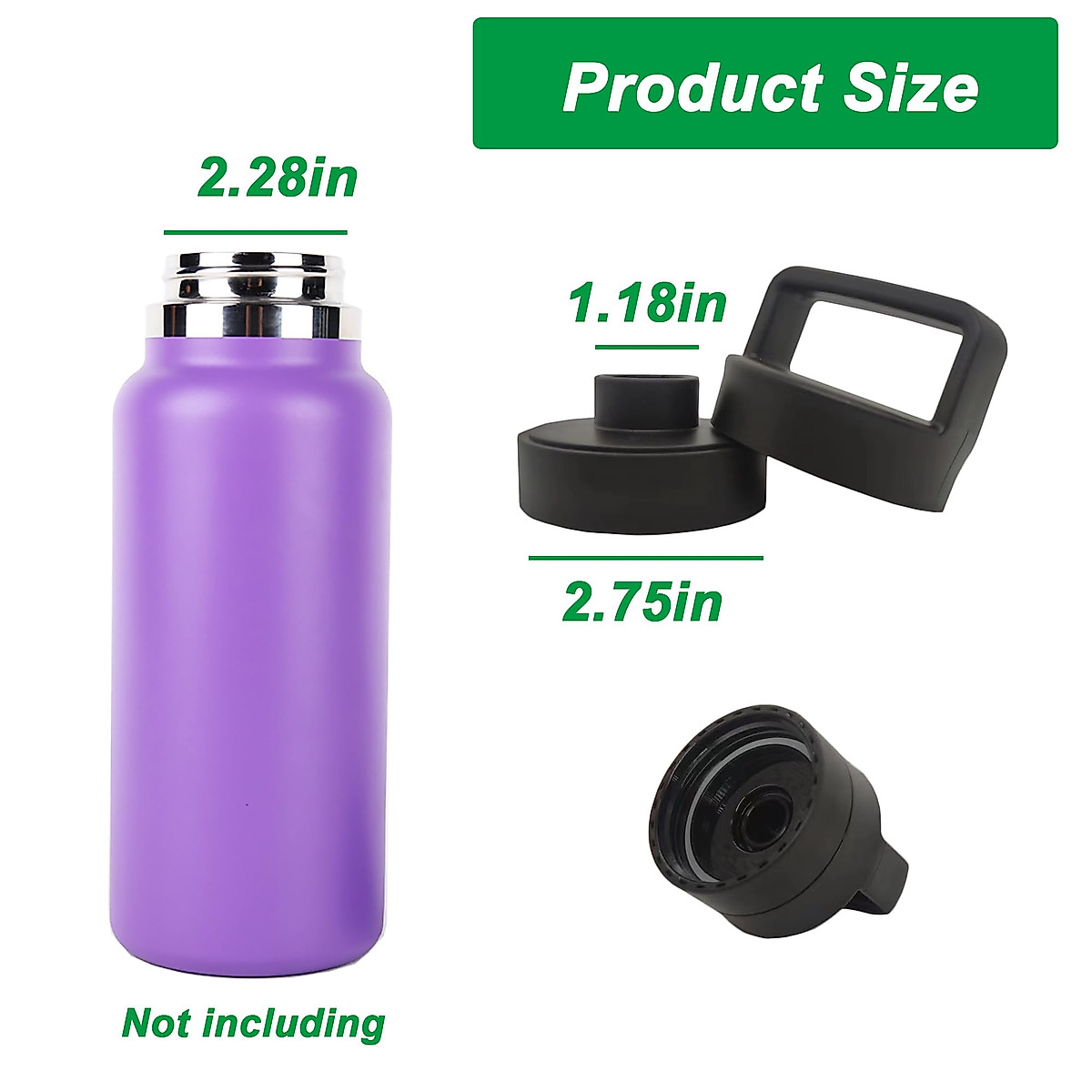 Replacement Lid Cap Compatible for Hydro Flask 12 16 18 20 32 40 64 oz Wide Mouth Water Bottle, Lid for Simple Modern, Takeya, Iron Flask and Other Brands Sports Water Bottle