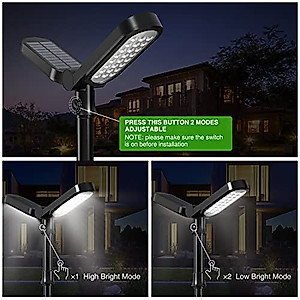 Lafhome Solar Lights Outdoor Garden, 2-Pack Upgraded 48 LED Solar Powered Lights Garden Lights Solar Wall Lantern Solar Pathway Lights, IP65 Waterproof Landscape Lighting for Garden Yard Cold White
