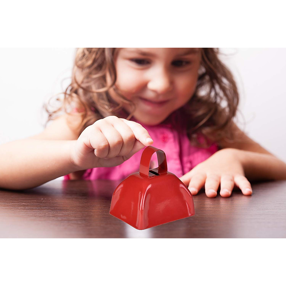 24 Holiday Cowbell Instruments - 12 Red and 12 Green Metal Cowbells with Handles For Christmas Photos, Parties - 3" Size