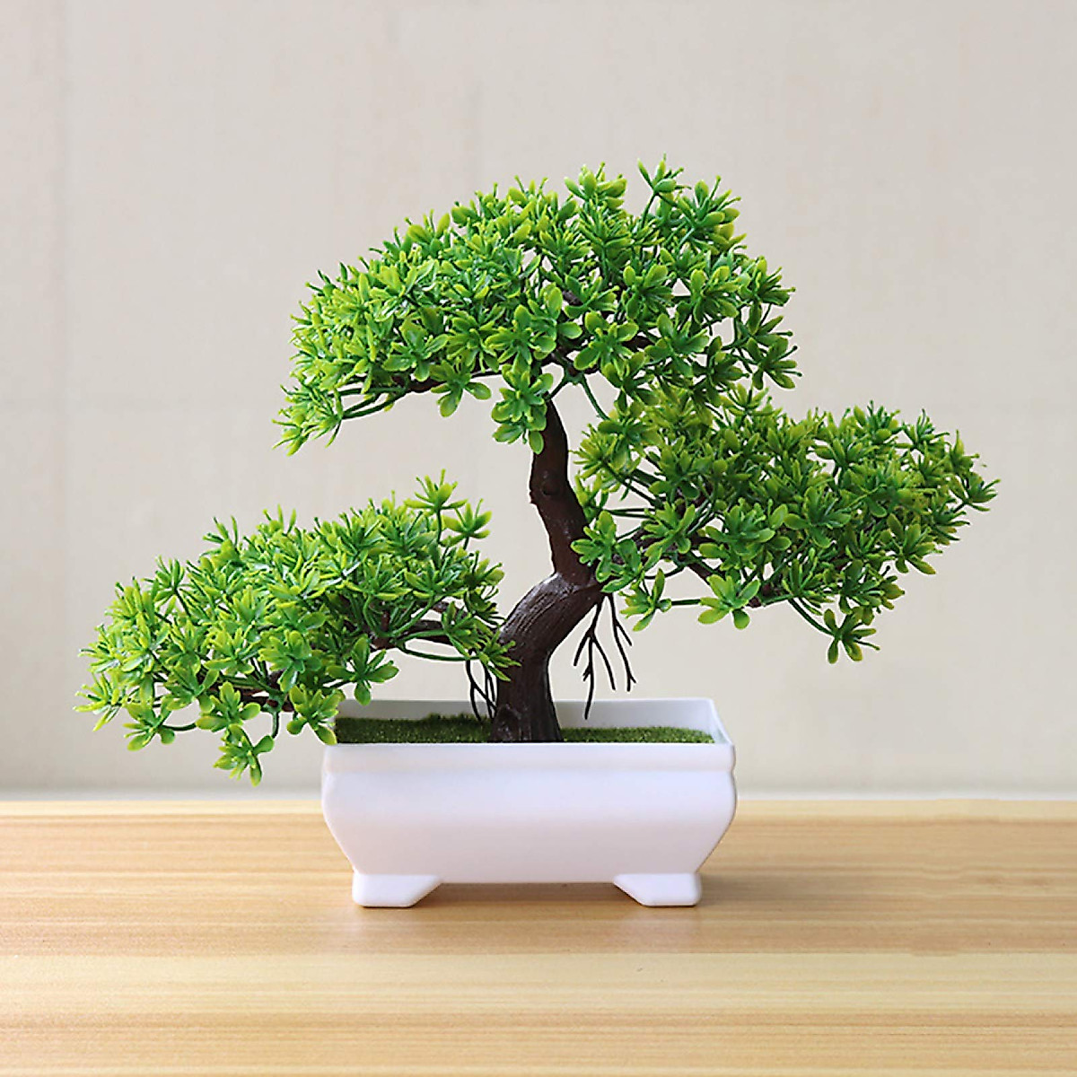 HASEAN Artificial Plants Bonsai Welcoming Pine Tree Pot Desk Display Simulation Fake Tree Fake Potted Ornament Home Hotel Garden Decoration
