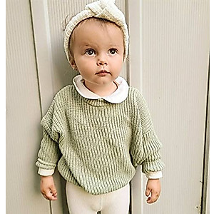 Infant Toddler Baby Girl Boy Knit Sweater Pullover Sweatshirt Warm Long Sleeve Shirt Tops Knitted Fall Winter Clothes (Light Green, 2-3T)