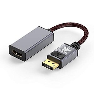 Cubilux Unidirectional DisplayPort to HDMI Converter, Active DP Male(Laptop, Graphics Card) to HDMI Female(Monitor, TV) Adapter Compatible with Dell HP Asus Lenovo Computer, PC, Display, Projector