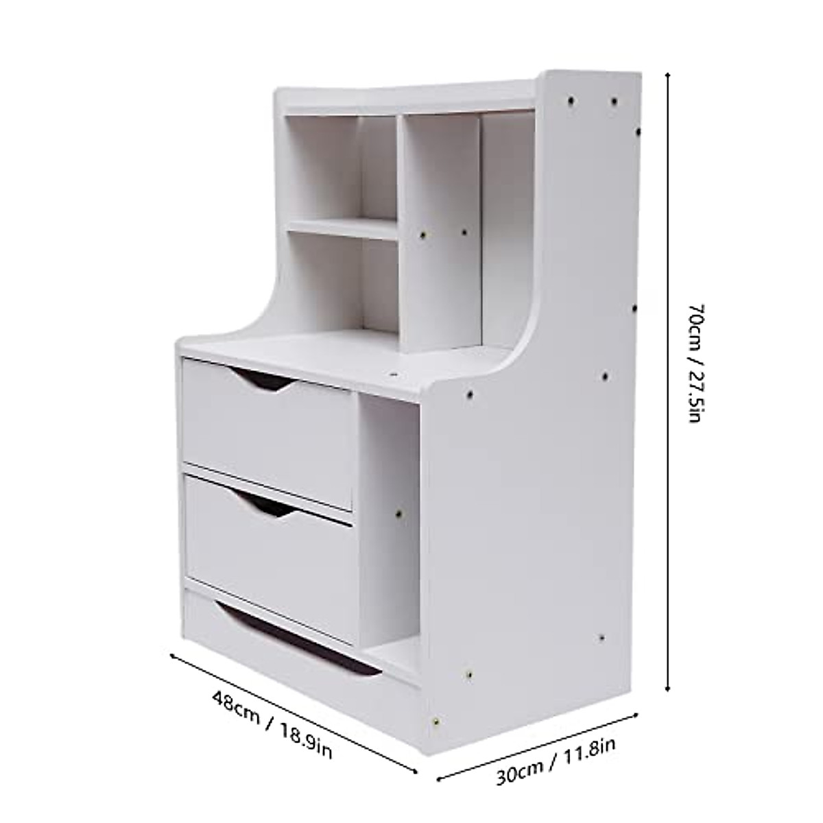 XUANIIIL White Nightstand, Mid-Centry Modern Bedside End Table with 2 Drawers, Easy Assembly Wood Sofa Side Table Storage Cabinet for Living Room, Bedroom