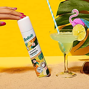 Batiste Dry Shampoo, Tropical Fragrance, Refresh Hair and Absorb Oil Between Washes, Waterless Shampoo for Added Hair Texture and Body, 6.35 OZ Dry Shampoo Bottle