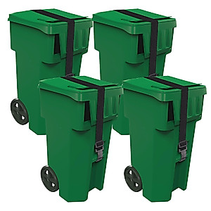 PEUTIER 4 PCS Wheelie Trash Bin Can Lid Lock for Animals, Adjustable Trash Can Bands Dustbin Lock Garbage Can Lid Lock Straps for Animals Outdoor Squirrels Dogs Bears Raccoons