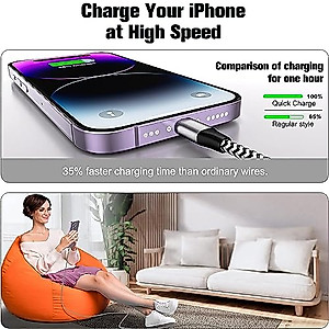 [Apple MFi Certified] iPhone Charger,Compatible for iPhone Charger,3Pack 10FT Fast Chargers Lightning Cable for iPhone 14/13/12/11/Xs/XR X/8/7/iPad iPod AirPods