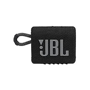 JBL Go 3: Portable Speaker with Bluetooth, Built-in Battery, Waterproof and Dustproof Feature - Black