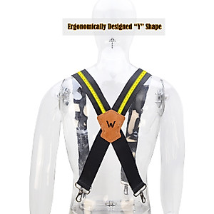 WELKINLAND 2Inch Men's Heavy Duty Suspenders w/Hooks For jeans