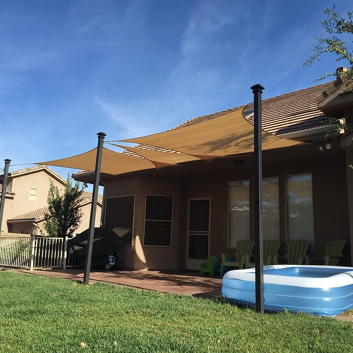 TooTaci Sun Shade Sail Hardware Kit with 1/8 Cable,304 Stainless Steel Shade Sail Hardware Kit 5inch with 100ft Stainless Steel Coated Cable,Rectangle/Triangle Sun Sail Hardware Kit for Outdoor Canopy