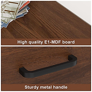 Bigbiglife 6 Drawer Wood Dresser, Wide Chest of Drawers, Bedroom Furniture, Clothes Storage and Organizer, 15.8" D x 47.2" W x 27.7" H, Walnut Brown