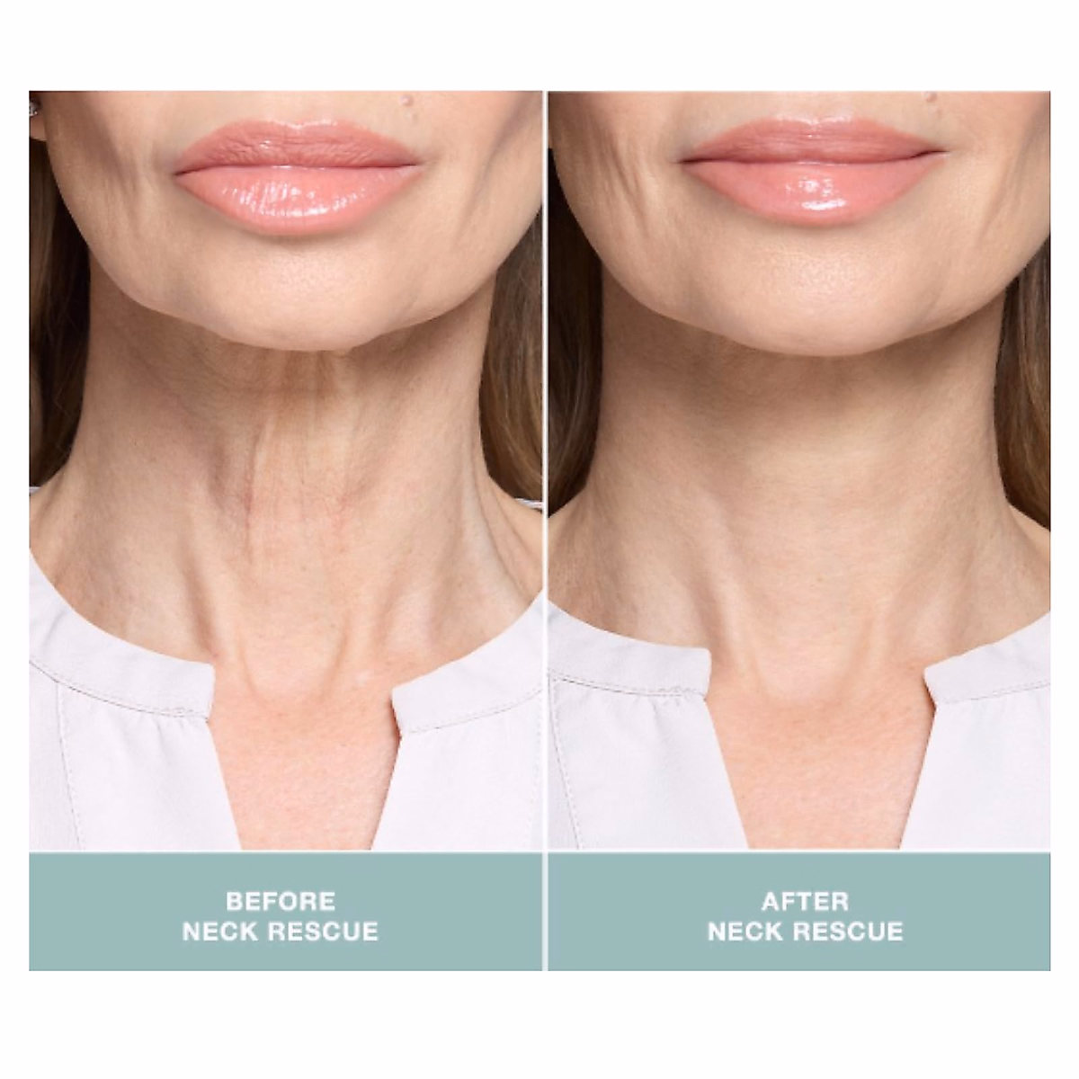 Contours Rx Neck Rescue - Anti-Aging Neck Strips for Crepey Skin - Tighten, Lift and Firm Fine Lines and Wrinkles - Long Lasting Treatment - Organic, Hypoallergenic, Latex Free (30 Count)