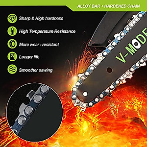 6 inch Mini Chainsaw Cordless, V-MODEST Upgraded Portable Handheld Electric Chain Saw Powered by 2 * 24V Rechargeable Battery, Small Chainsaw with Security Lock for Tree Branches Wood Cutting