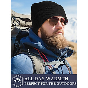 Geyoga 6 Pieces Warm Knitted Cuffed Beanie Hats Winter Cuff Skull Cap Men Women(Classic Colors)