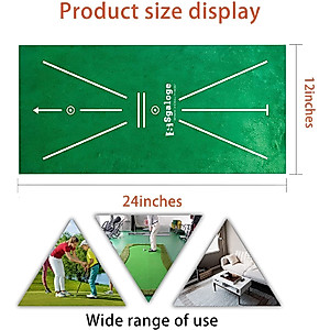 Golf Training Mat for Swing Detection, Premium Golf Hitting Mats, Mini Portable Crystal Velvet Practice Training Aid Rug for Home Indoor Office Outdoor Backyard (12" X 24"), by Sgaloge