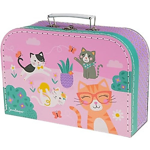 Jewelkeeper Toddler Toys - Tea Party Set for Little Girls - 15 Piece Toddler Tea Set Includes Teapot, Cups, Saucers, Plates, and Serving Tray, Cat Design with Carry Case for Easy Storage