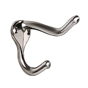 HASWARE 6 PCS Double Prong Robe Hook, Dual Coat Hooks Wall Mounted Hooks Robe Hooks Hangers Heavy Duty with 12 Pieces Screws for Home Coats Hat Clothes Hanger Towel Keys (Chrome)