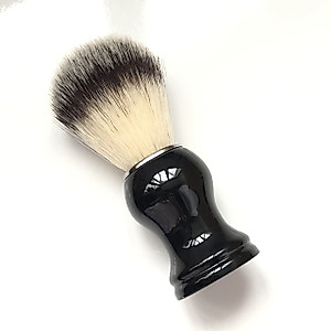 CSB Shaving Brush Synthetic Nylon Hair Knot with Bright Pure Black Plastic Handle - Vegan Shave Brushes for Men