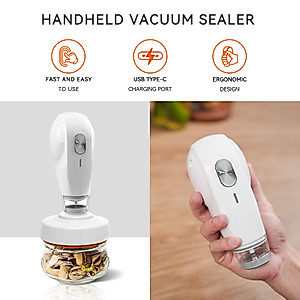 Electric Vacuum Sealer Kit, All in One for Mason Jars, Bags, and Wine Bottles, ideal for food storage, beverage saver, meal prep, pickling and preserving