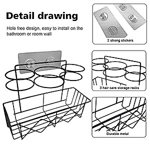 Bathroom Storage Basket for Hair Tool Organizer,Bathroom Wall Mount Hair Care Styling Tool Organizer Storage Basket for Hair Dryer,Curling Wand, Hair Straightener Brushes Hot Hair Tool Holder