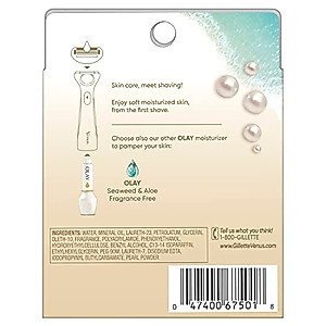 Gillette Venus Radiant Skin Pearl Powder Olay razor moisturizer refills, 4ct, White