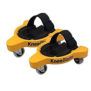 Milescraft 1603 Knee Blades-Durable Heavy-Duty Knee Pads with 3 Casters & Comfortable Gel Cushions for Unisex Adult, Full 360 Degree Turn Capability Without Lifting from the Floor- Yellow-Ideal for any Floor Job, 1 Size