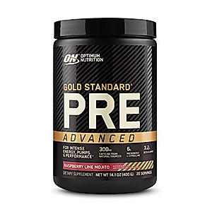 Optimum Nutrition Gold Standard Pre Workout Advanced, with Creatine, Beta-Alanine, Micronized L-Citrulline and Caffeine for Energy, Keto Friendly, Raspberry Lime Mojito, 20 Servings