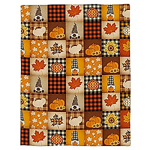 Singingin, Pumpkin Blanket Super Soft Flannel Fleece Throw Turkey Maple Leaf Gnome Plaid Blanket Lightweight Cozy Warm Fuzzy Plush Microfiber Blankets, 50x80 in, FBACK 20210701CXMMTSLXM09849MTACSIN