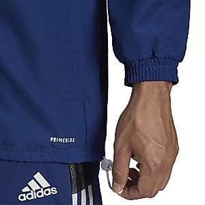 adidas mens Primeblue Tiro Warm Windbreaker Black/Victory Blue X-Large