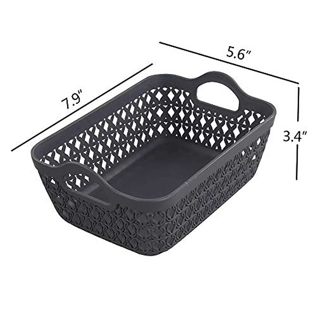 Morcte Mini Storage Basket, Plastic Organization Trays Bins (Grey, Set of 12)