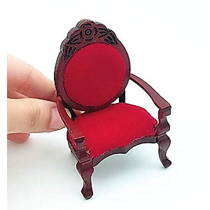 EatingBiting 1:12 Dollhouse Miniature Vintage Retro Single Sofa Chair Furniture for Living Room,Bed Room, Kitchen, Retro Vintage Designed Dolls House Miniature Furniture Action Figures Accessory