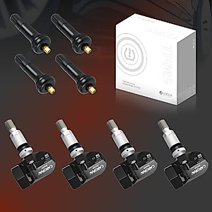 CARORAV TPMS Sensor, 4-Pack Tire Pressure Sensor Replacement for Chrysler Jeep Dodge Ram, 433MHz OE Replaces#56029398AB 68142397AA 68241067AA 68241067AB