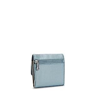 Kipling Womens Women's Cece Wallet, Purse, Snap Closure, Metallic Small Wallet, Pearl Teal Metallic, 4.25 L x 3.875 H 0.5 D US