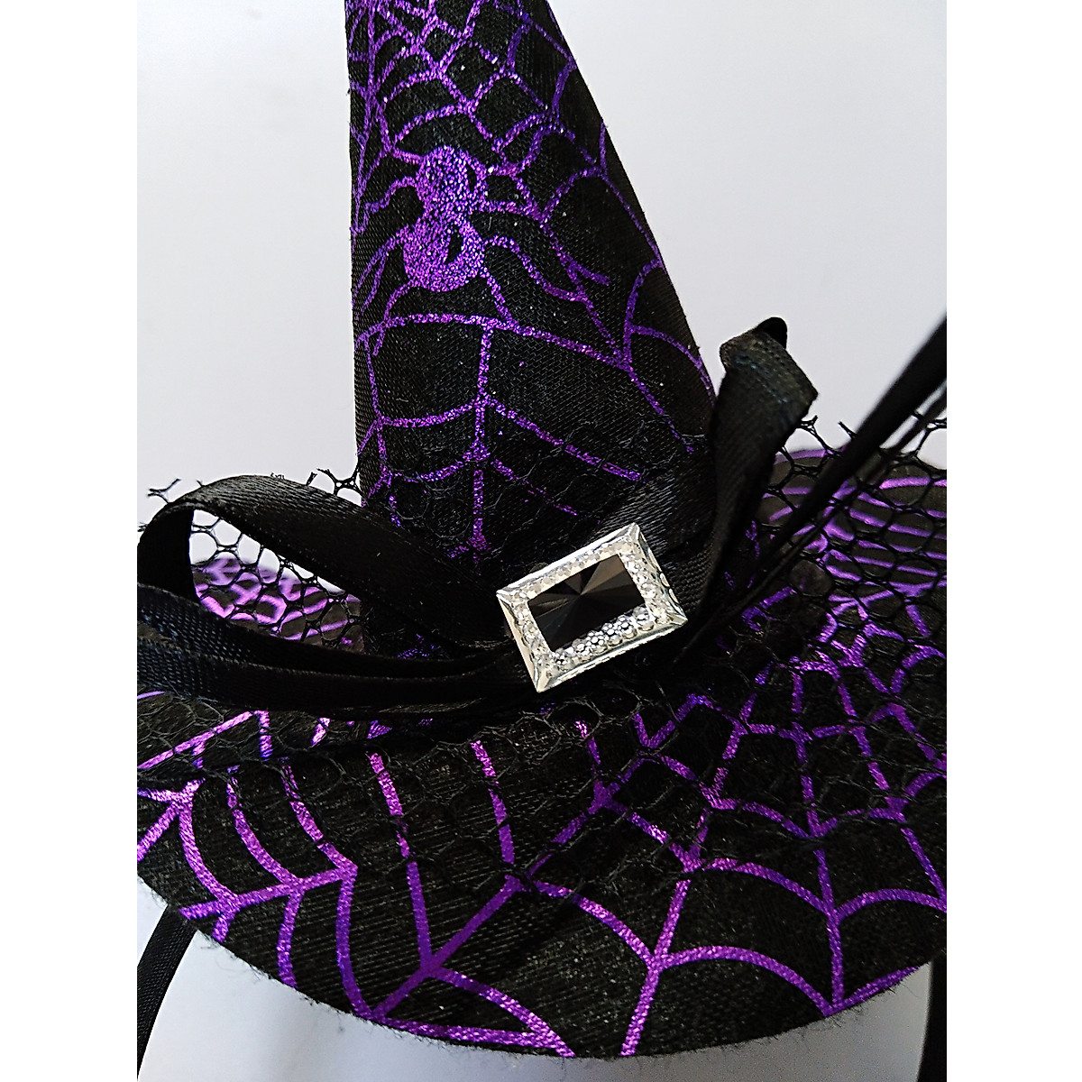 WINZIK Children Halloween Headwear Mini Pointy Witch Hat Cute Hair Hoop Hairband Accessories Cosplay Party Props Decoration (1#)