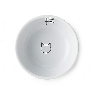 NECOICHI Raised Cat Water Bowl, Elevated, with Measurement Lines, Dishwasher and Microwave Safe (Cat, Extra Tall)