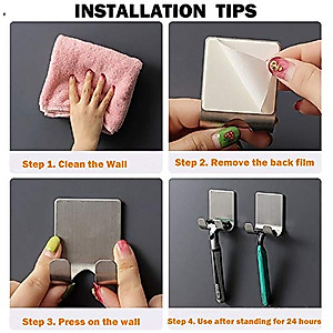 6 Packs Razor Holder for Shower, Veriya Self Adhesive Shower Hooks Shaver Holder, No Drilling Heavy Duty Razor Hooks Phone Holder Plug Organizer, Bathroom Hanging Washcloth Towel Loofah (6 Pack-Black)