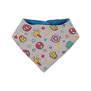 Marvel The Avengers Baby Boys Clothing 3-Piece Set with Bodysuit, Pants, and Bib Baby Boy Clothes (Grey/Blue, 6-9 Months)