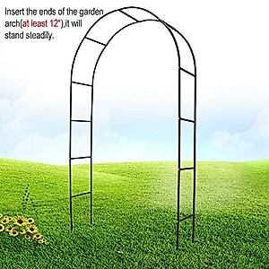 Metal Garden Arbor Wedding Arch 76.8 Inch H x 90.5 Inch W 94.5 Inch H x 55 Inch W Assemble Freely 2 Sizes for Various Climbing Plant Roses Vines Bridal Party Decoration Pergola Arbor (Black)