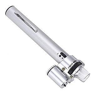 100X Pocket Size Microscope Adjustable Focusing Microscope Pen Type LED Mini Magnifier for Jewelry Shop Laboratory