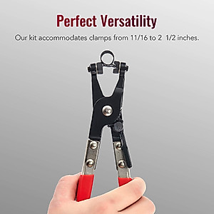 Orion Motor Tech Hose Clamp Pliers, Long Reach Wire Spring Hose Clamp Pliers Remover for Automotive Coolant Radiator Heater and Water Hose with Band Flat or Large Clamps