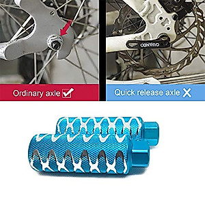 WADEKING Bike Pegs 4.3" Length, Fit 3/8 inch Axles, for Freestyle BMX Bikes and All Kinds of Bicycles, Durable, Stylish Non-Slip Carving（2 Pieces）(Light Blue)